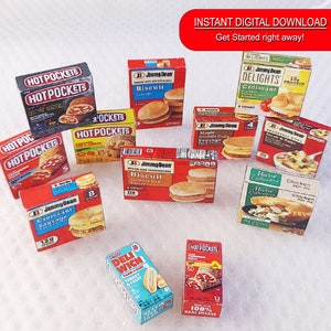 12 Style Miniature Food Box Template | Printable Dollhouse Miniatures ...