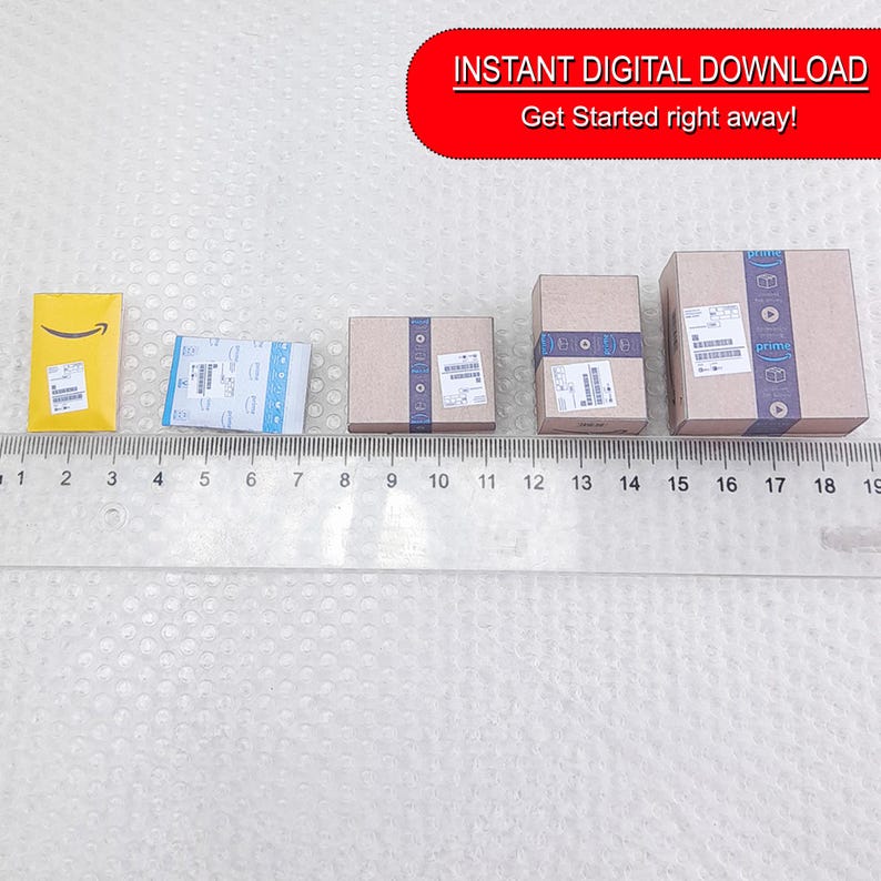 Mini AMAZON BOX and Envelopes Template | Digital Download File Amazon ...