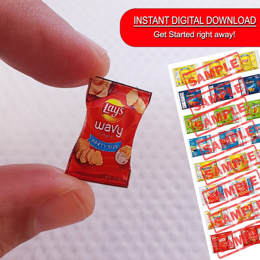 Miniature Chips Package 33 Mini Multipack Groceries PRINTABLE File ...
