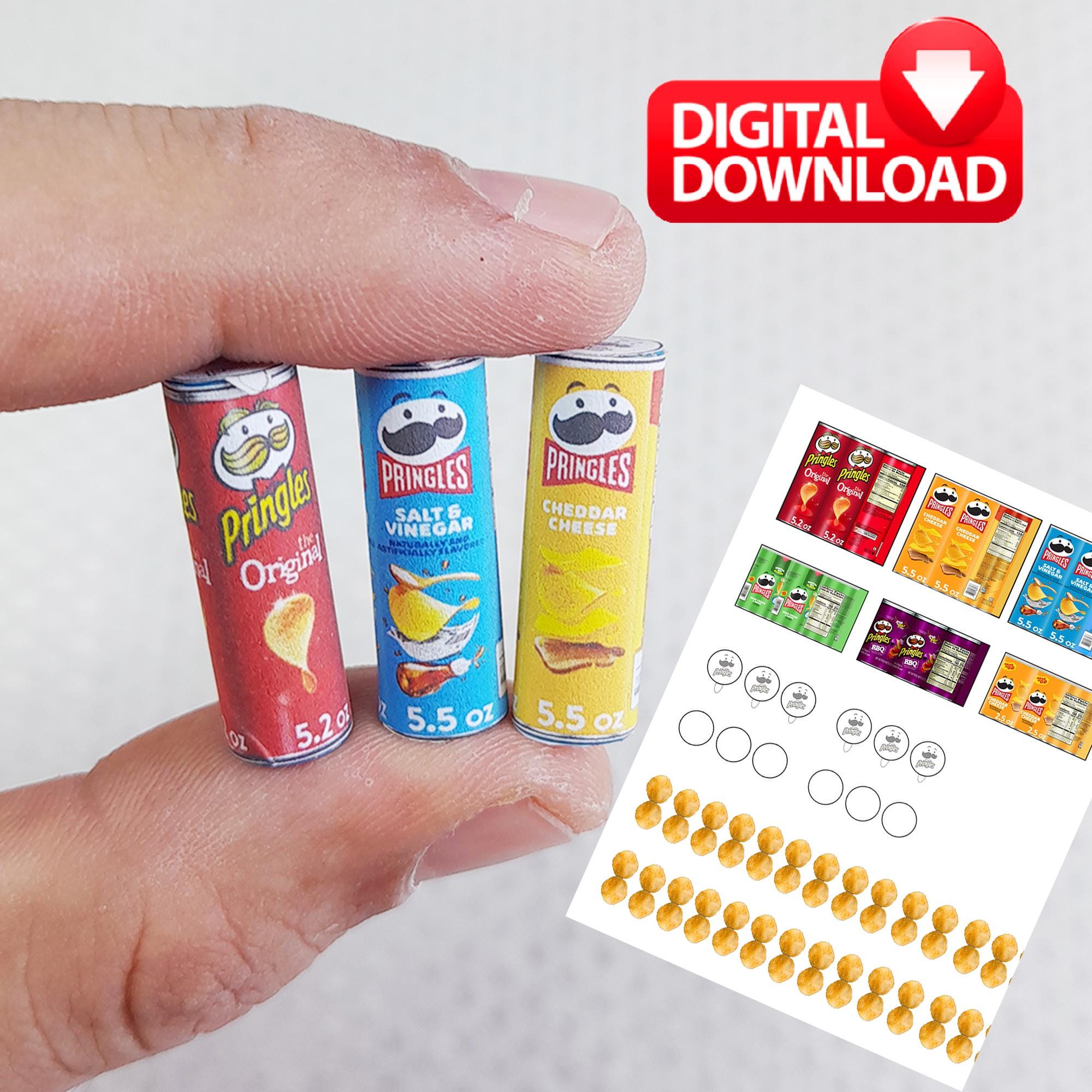 6 Style DIY Miniature Pringles Potato Chips - Packages Printable ...