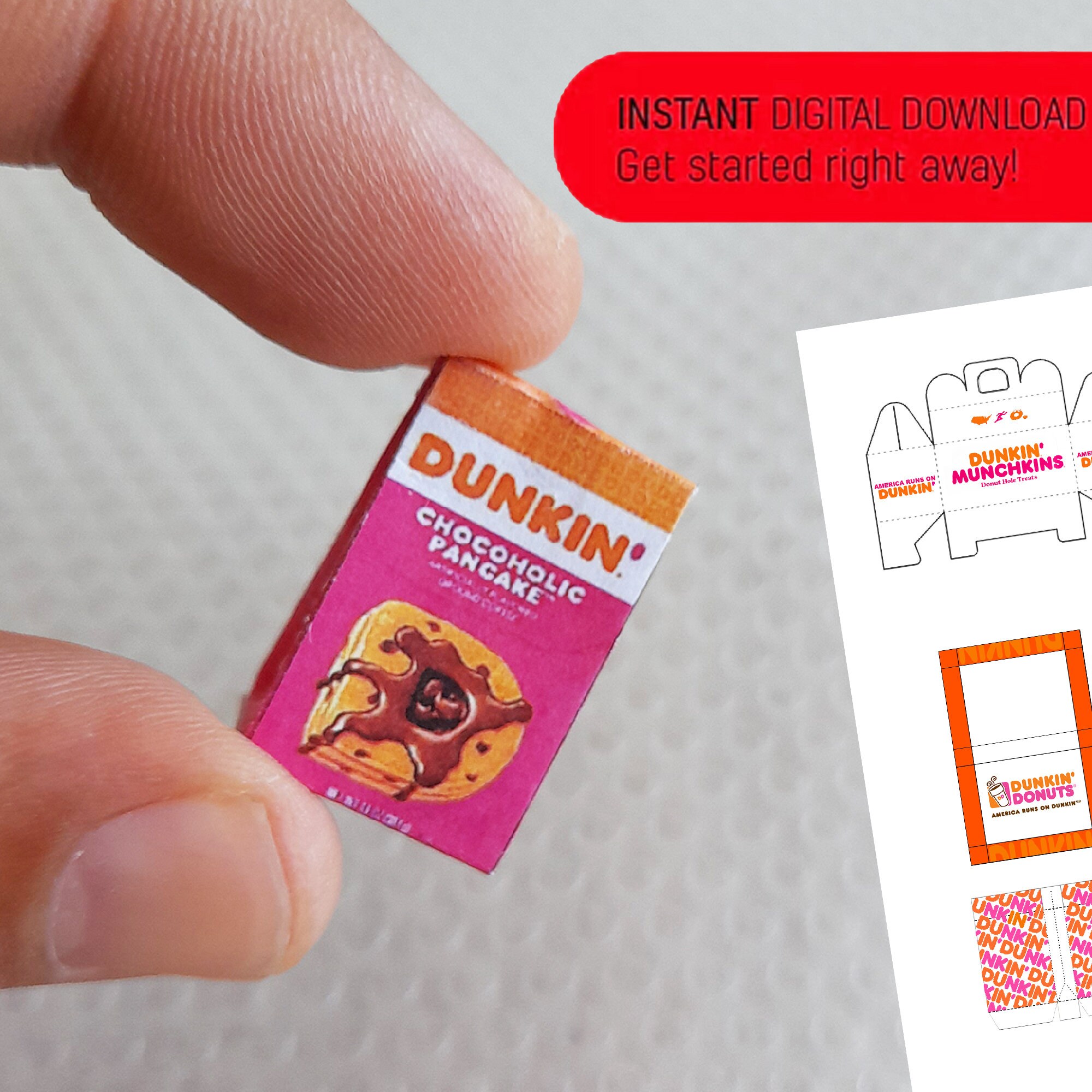 Miniature Food Donut Set Template PRINTABLE MINI FOOD Box Digital File ...