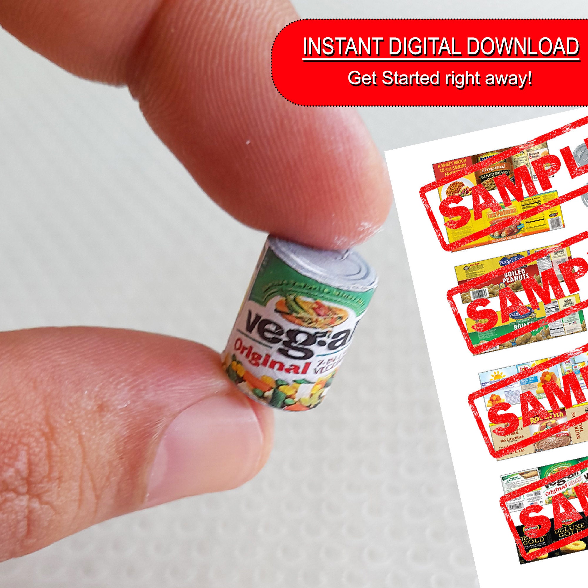 8 Style Miniature Food Cans Set Template PRINTABLE File DOWNLOAD ...