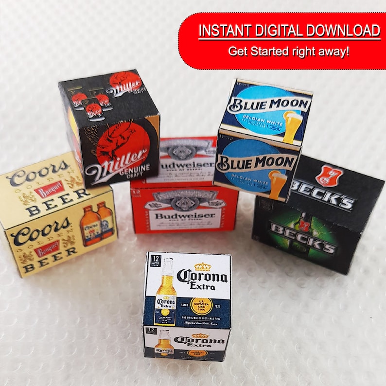 Miniature Drink Box Set: 6 Printable Grocery Boxes (digital File) - Etsy