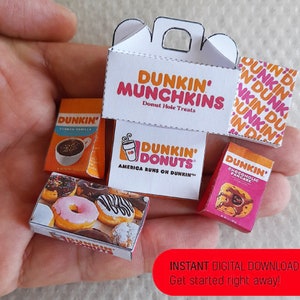 Miniature Food Donut Set Template PRINTABLE MINI FOOD Box Digital File ...