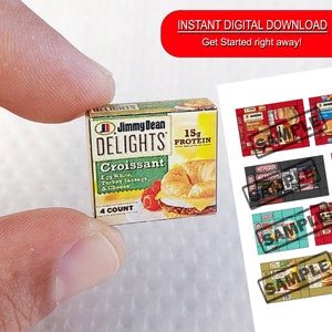12 Style Miniature Food Box Template | Printable Dollhouse Miniatures ...