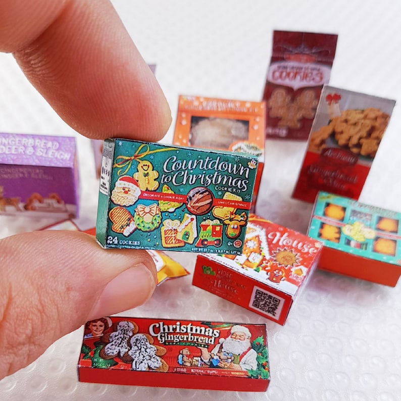 Mini Gingerbread Grocery Snacks 10 Style Miniature Gingerbread Food Box ...
