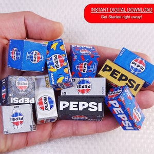 11 Style Mini Pepsi Box Groceries Miniature Grocery Cola Drink Box Set ...