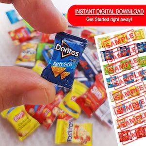 Miniature Chips Package 33 Mini Multipack Groceries PRINTABLE File ...