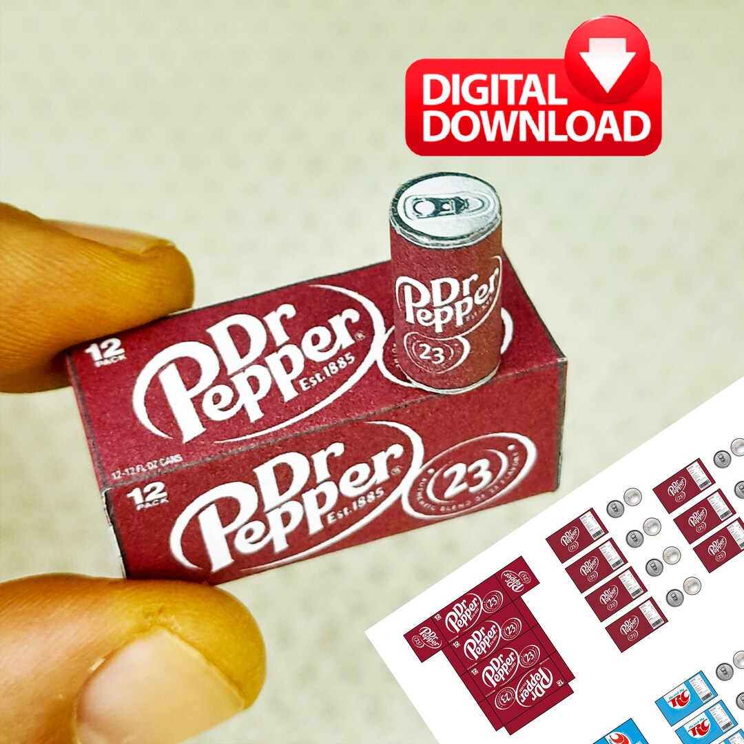 Miniature Drink Can & Box Set Template - Mini Printable Drink Set for ...