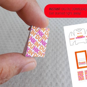 Miniature Food Donut Set Template PRINTABLE MINI FOOD Box Digital File ...