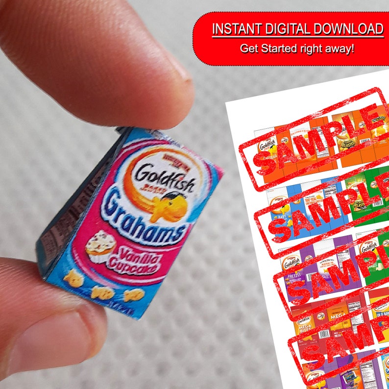 15 Style Miniature Crackers Groceries Template PRINTABLE File DOWNLOAD ...