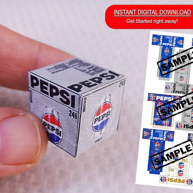 11 Style Mini Pepsi Box Groceries Miniature Grocery Cola Drink Box Set ...
