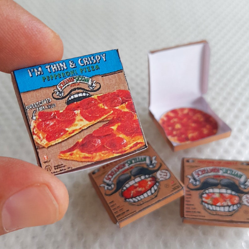 Mini Pizza Box 4 Style Miniature Pizza Set Digital - Etsy