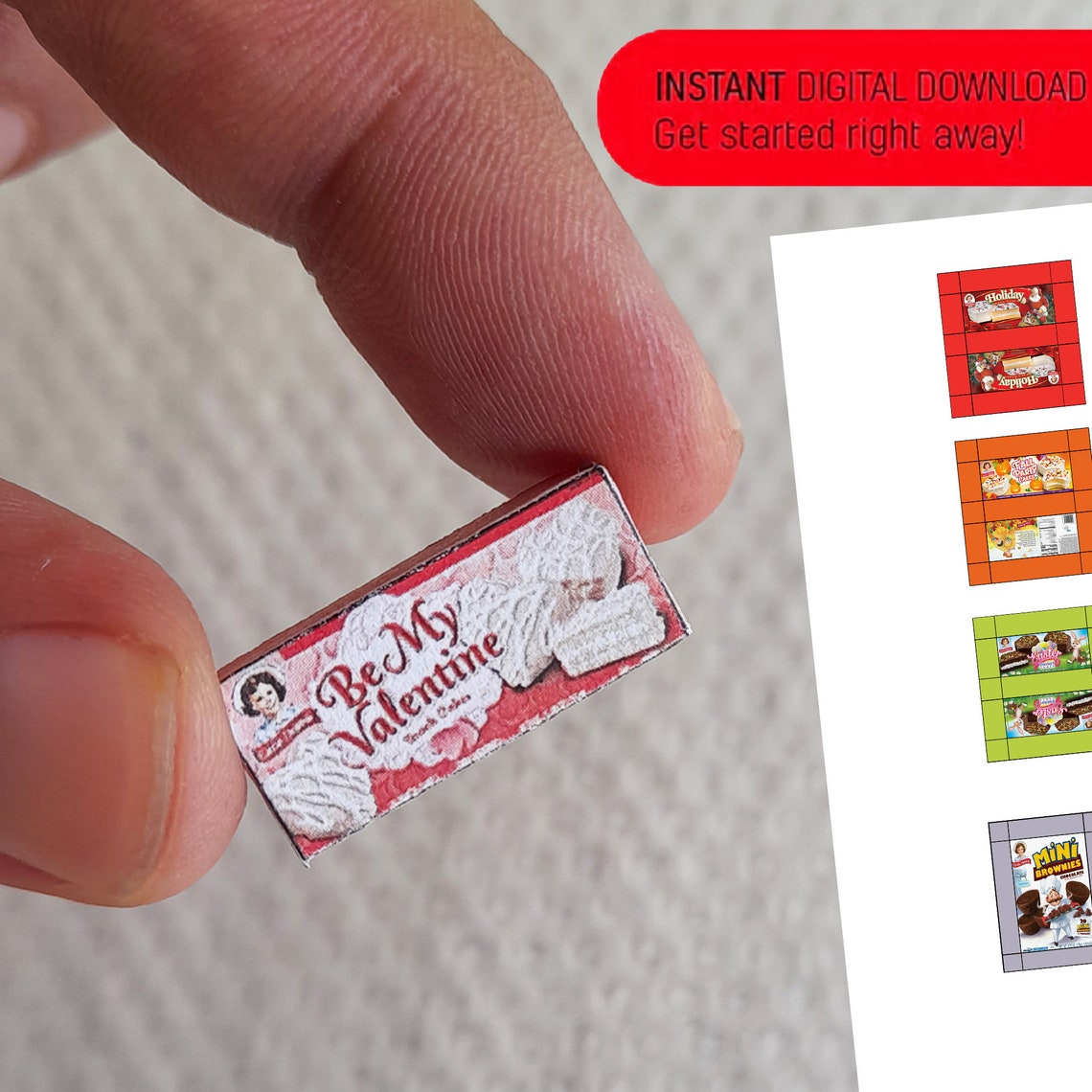 Miniature Christmas Grocery Box Templates: 11 Pieces (digital Download ...