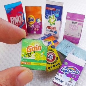 Miniature Detergent Box Template: 9 Piece Printable Grocery Set ...