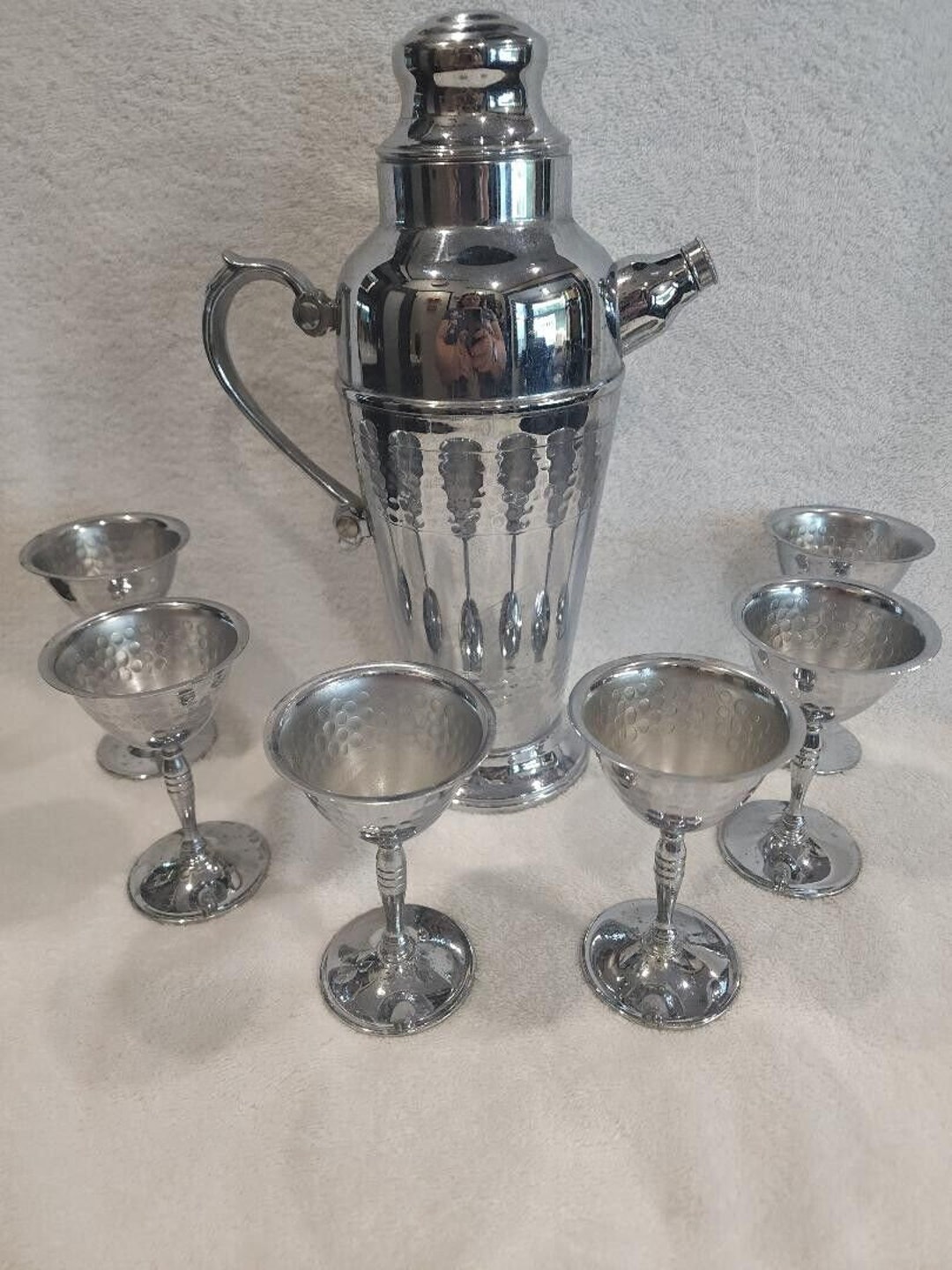 Vintage Cocktail Maker Set Shaker Mixer Silver Plated With Sippers - Etsy