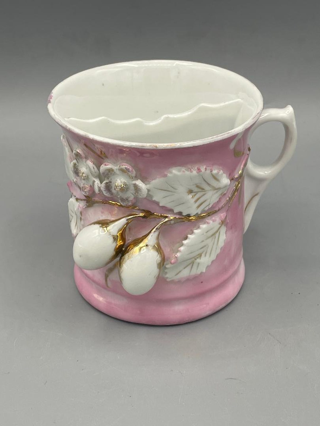Shaving Scuttle Mug Cup Porcelain Pink-vintage Antique - Etsy