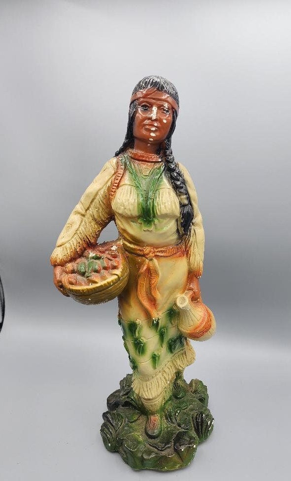Ceramic Native American Indian Man Woman Couple Statues - Etsy