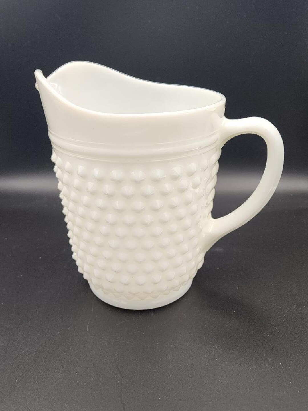 Anchor Hocking Hobnail Milk Glass Pitcher 8 Tall Vintage - Etsy