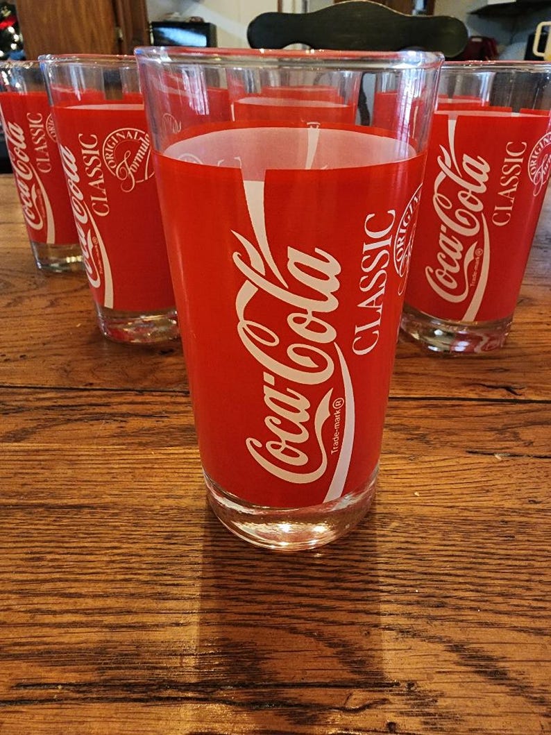 Vintage Coca Cola Classic Original Formula Glasses 1970's Set of 8 - Etsy