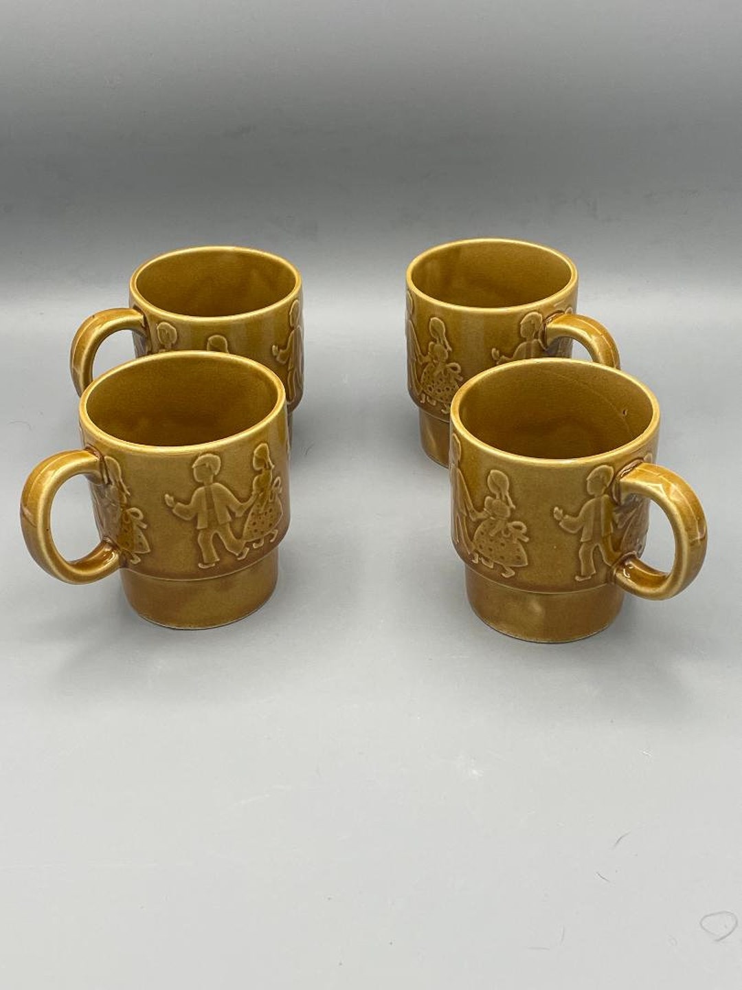 Hansel and Gretel Gold Mugs Set of 4 Stackable-japan - Etsy