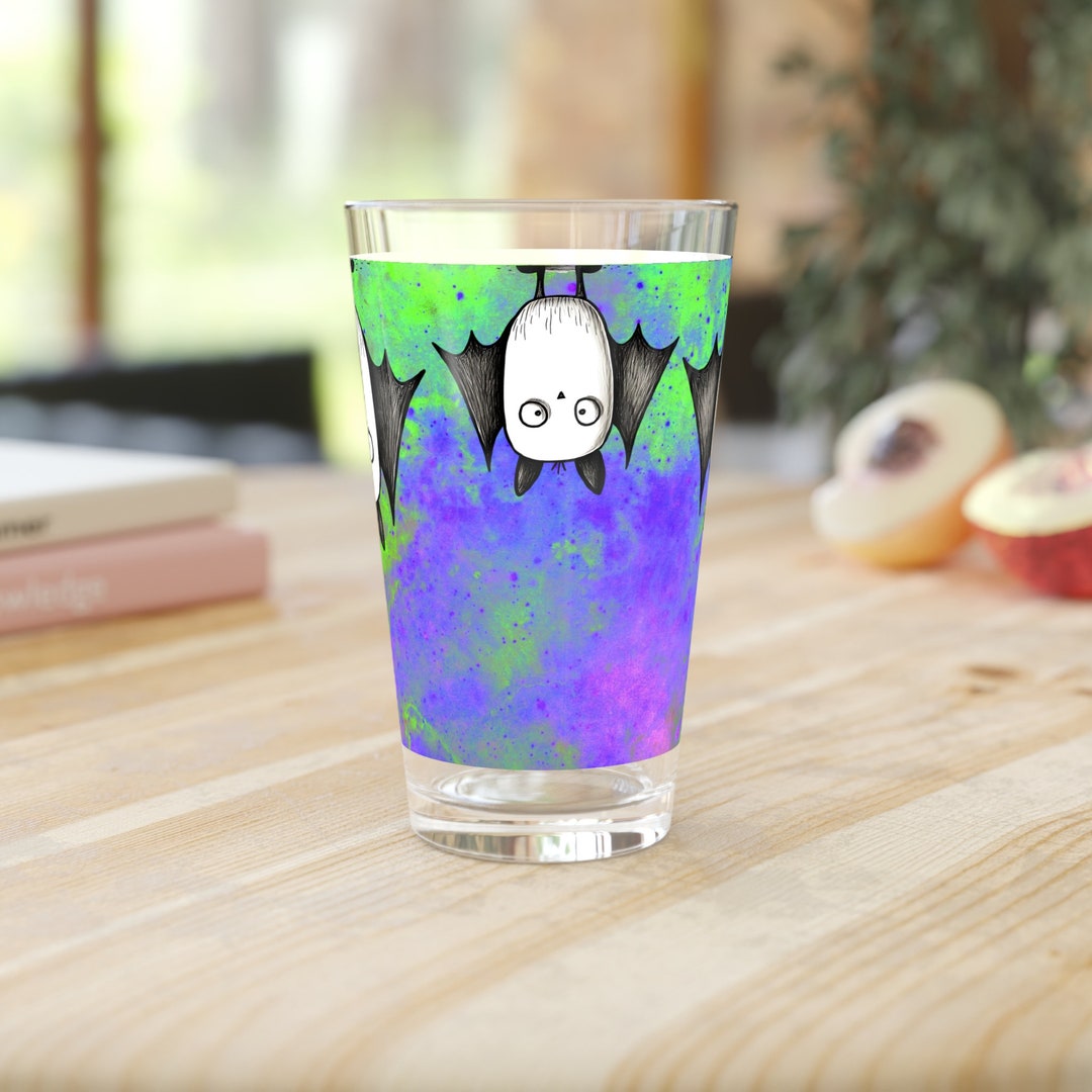 Funny Gothic Emo Bats Pint Glass 16oz, Unique Gift for Goth and Emo ...