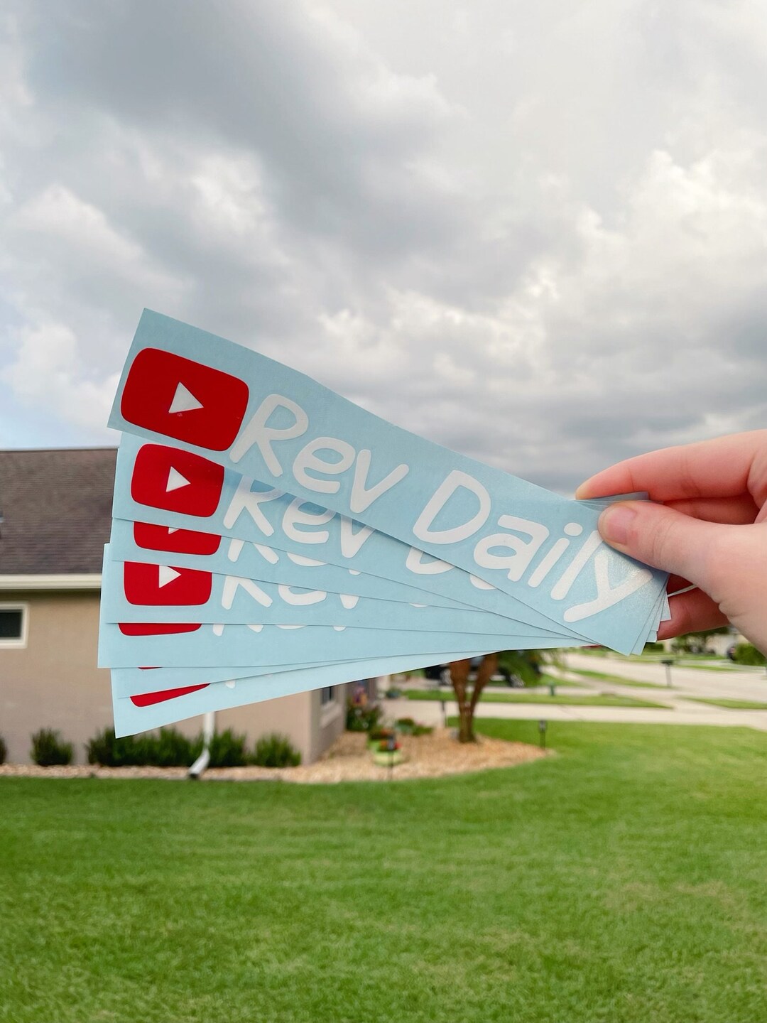 Rev Daily Youtube Car Decal - Merch - Youtube Sticker - White and Red ...