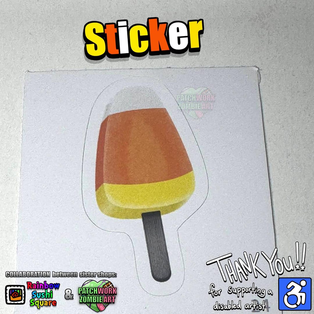 Sticker | Candy Corn Popsicle Sticker | Kiss-cut | Decals, Laptop ...