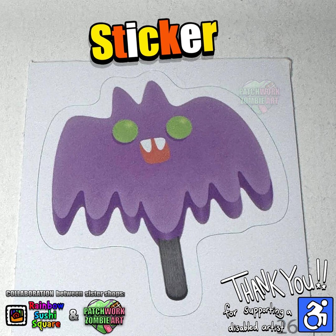 Sticker | Bat Popsicle Sticker | Kiss-cut | Decals, Laptop Decals ...