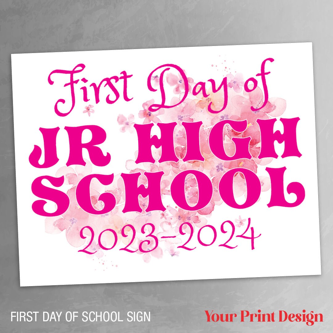 First Day of Junior High Sign / First Day of School Sign / - Etsy