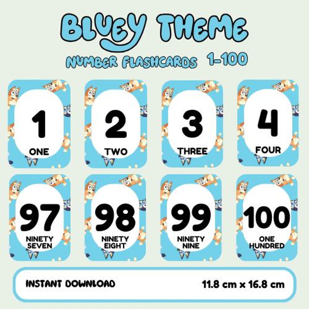 Bluey Numbers 1-100 | Toddler Education | Bluey and Friends Number ...