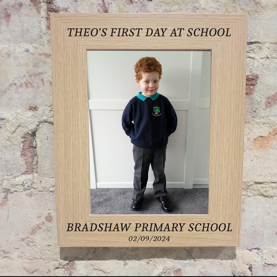 Personalised Engraved First Day at School Photo Frame for Nursery ...