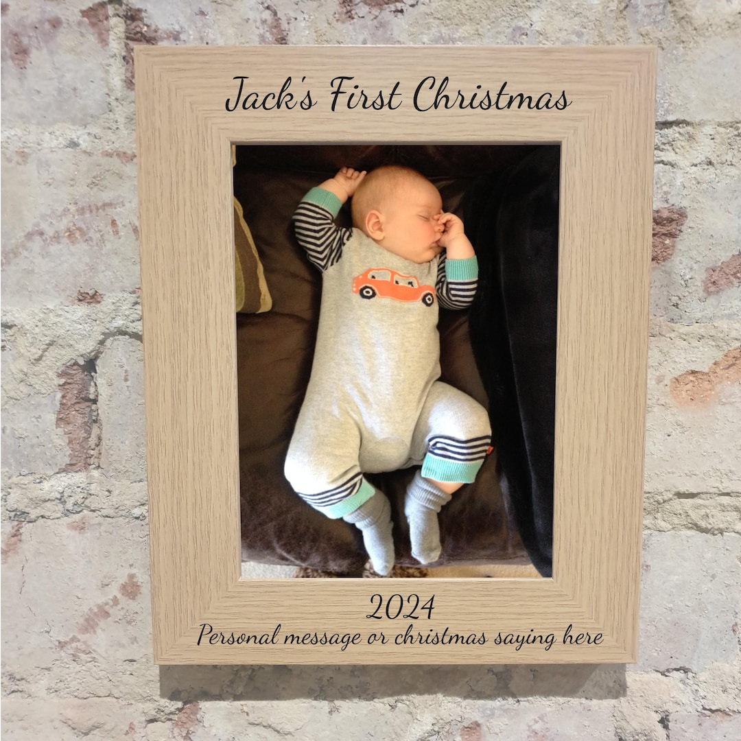 Personalised Engraved First Christmas Photo Frame Babies First ...