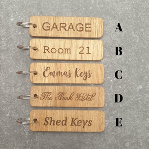 Personalized Oak Keyring: Engraved Wood Key Fob - Etsy UK