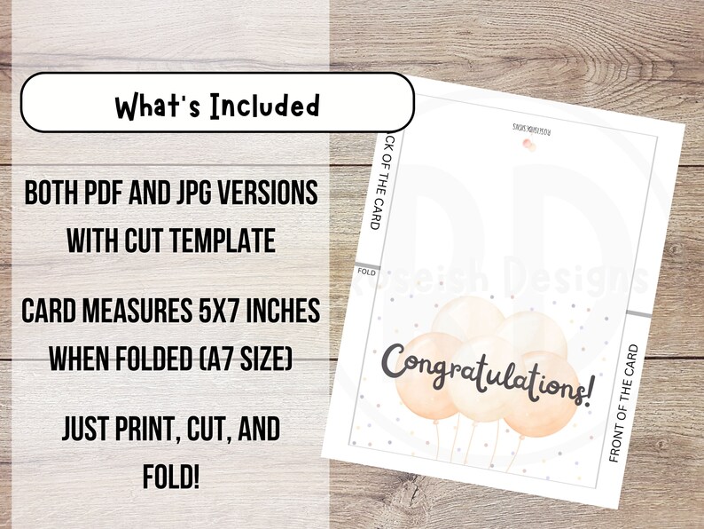 Printable Congratulations Card, Digital Download, Congrats, Baby Shower ...