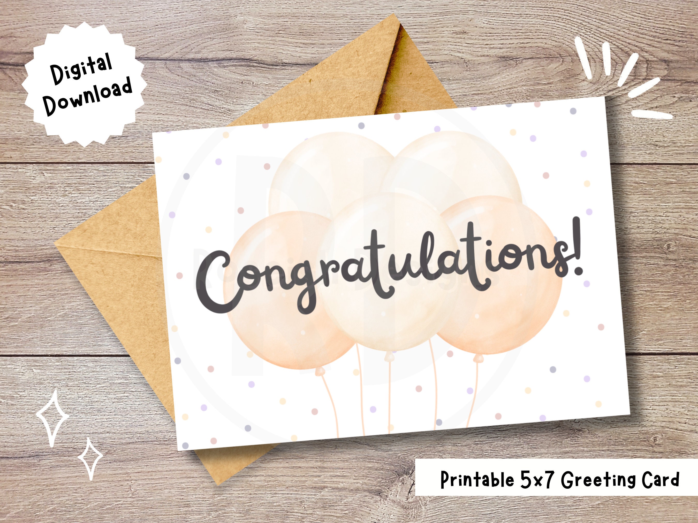 Printable Congratulations Card, Digital Download, Congrats, Baby Shower ...