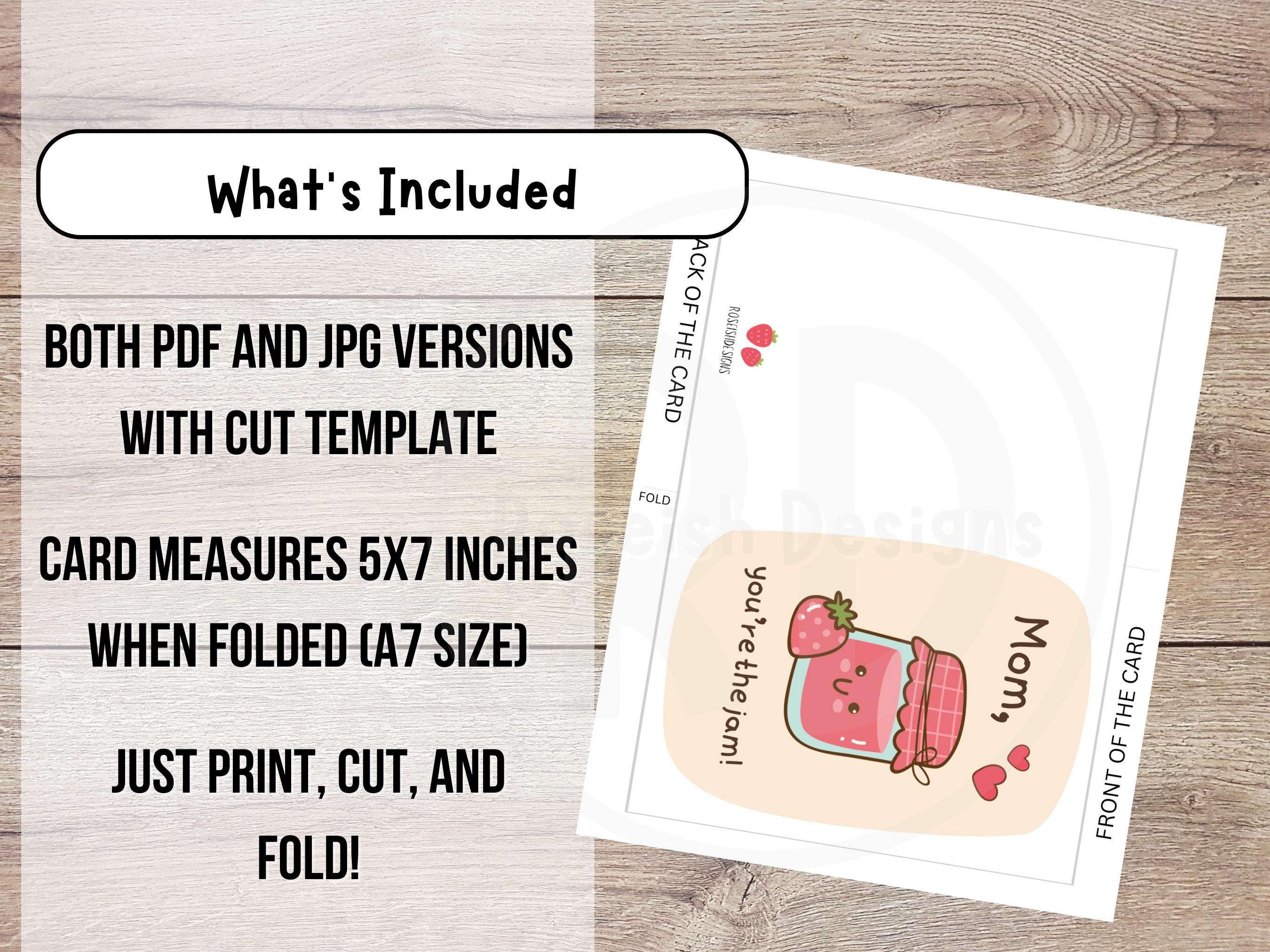 Punny Mother's Day Card, Digital Download, Mom You're the Jam, Momma ...