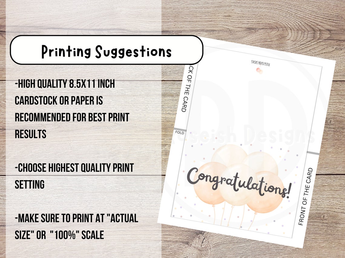 Printable Congratulations Card, Digital Download, Congrats, Baby Shower ...