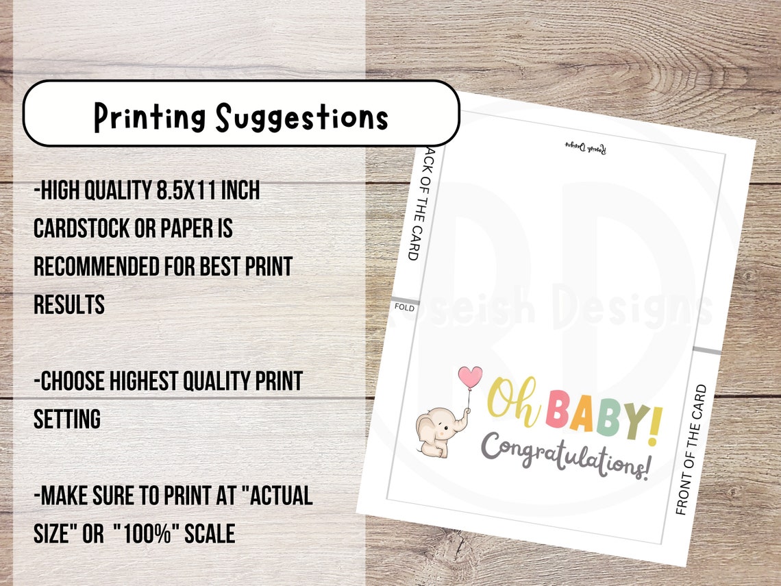 Printable Congratulations Card, Digital Download, Congrats, Baby Shower ...