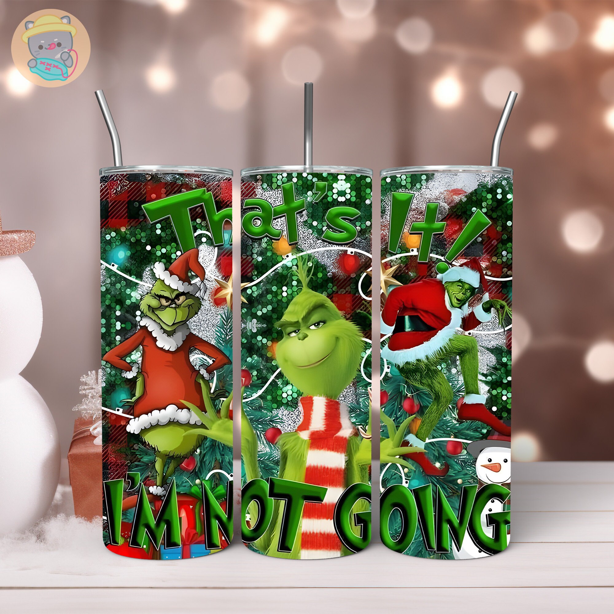 Grinch Tumbler Wrap, Gift for Christmas, Skinny Tumbler Design ...