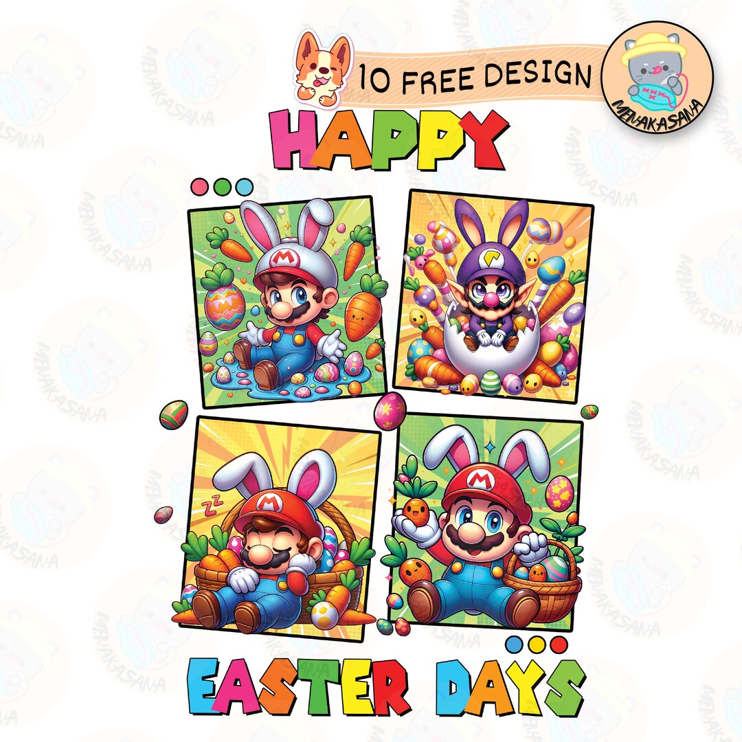 Happy Easter Day PNG, Funny Easter PNG, Mario Movie Character Bunny Png ...