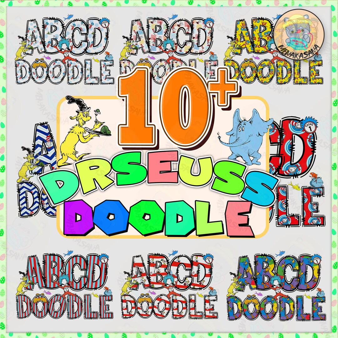 10 Dr. Seuss Alphabet Png, Dr. Seuss Bundle, Doodle Alphabet PNG, Dr ...