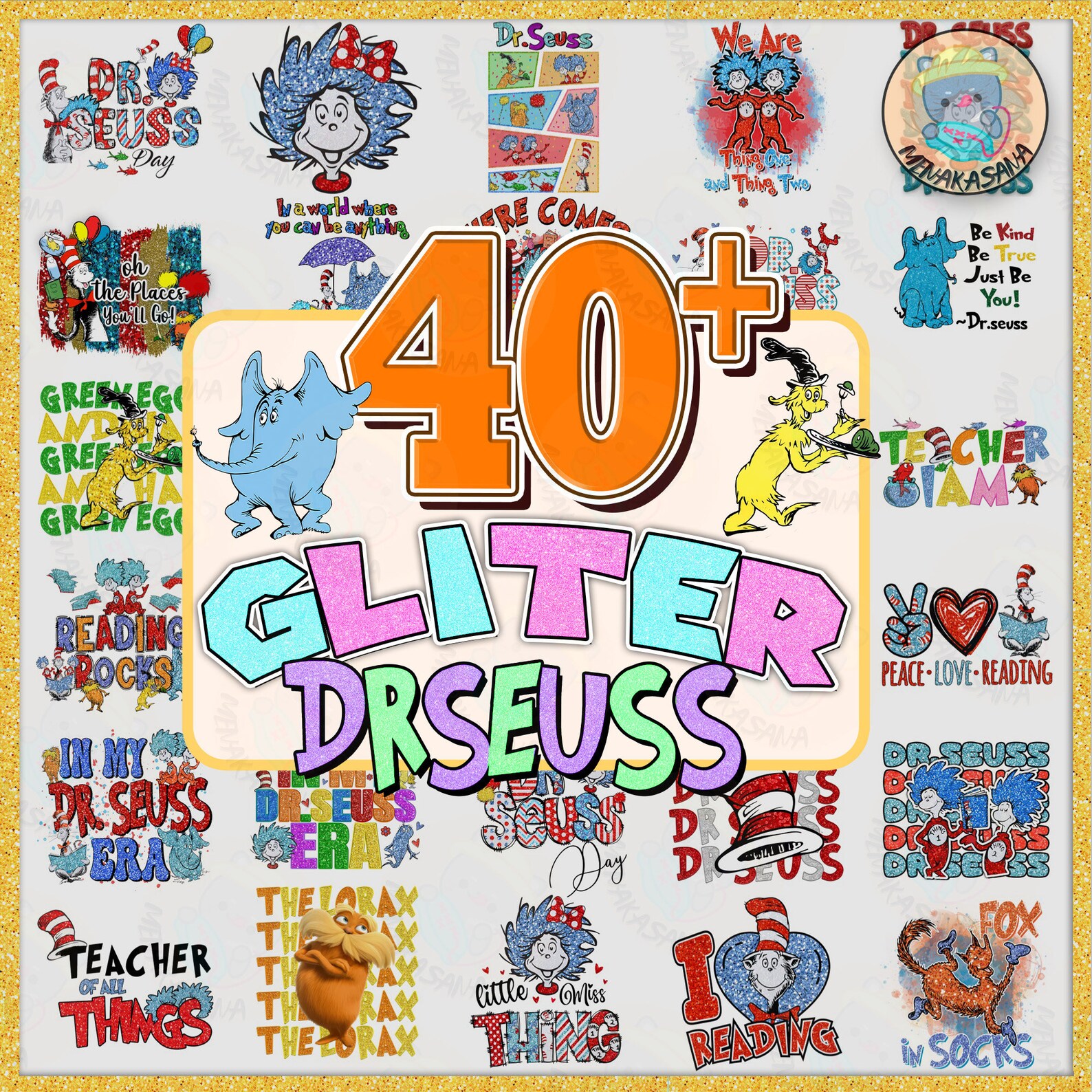 40 Dr. Seuss PNG Bundle, Dr. Seuss Day, Sublimation Print, Dr. Seuss ...