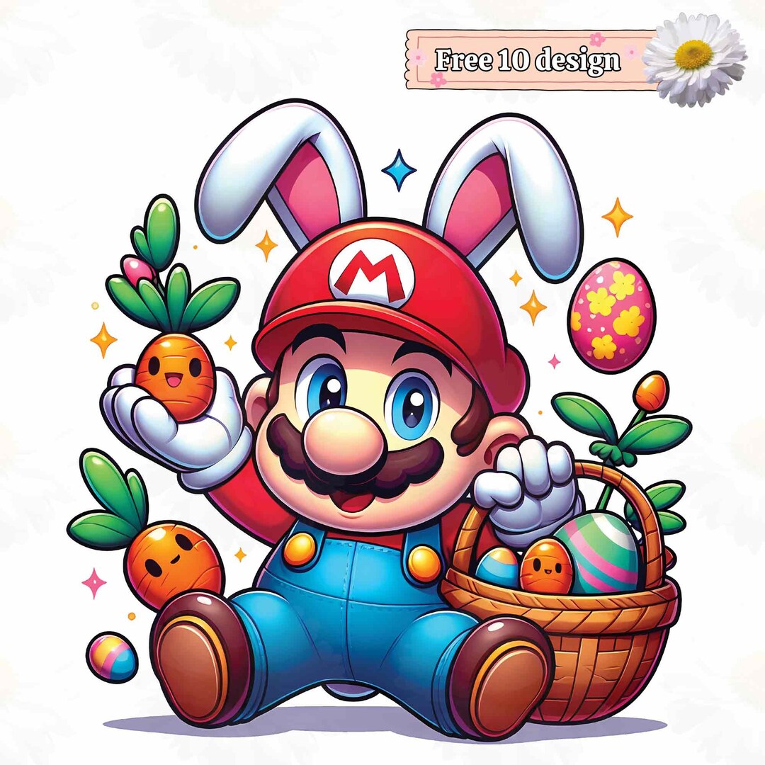 Super Mario Easter Cartoon PNG, Happy Easter Day Png, Funny Easter Png ...