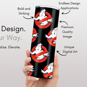 Ghostbusters Logo Seamless Pattern 20oz Skinny Tumbler Wrap ...