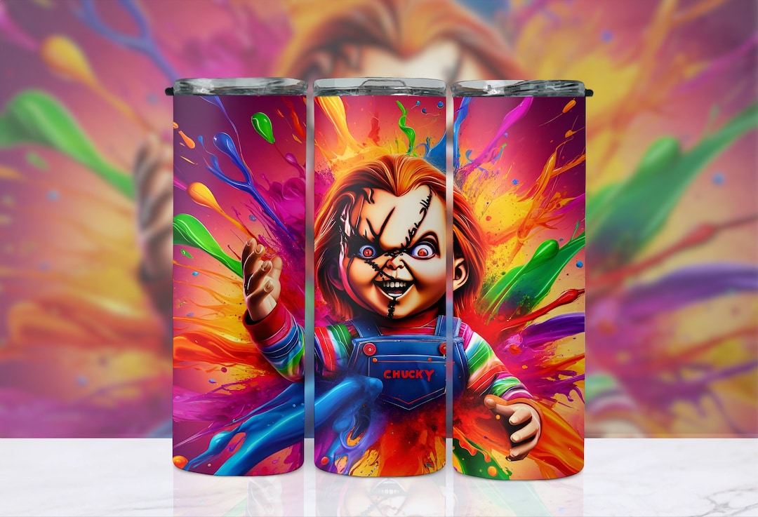 Chucky Halloween Graffiti Illustration 20 Oz Skinny Tumbler Wrap ...