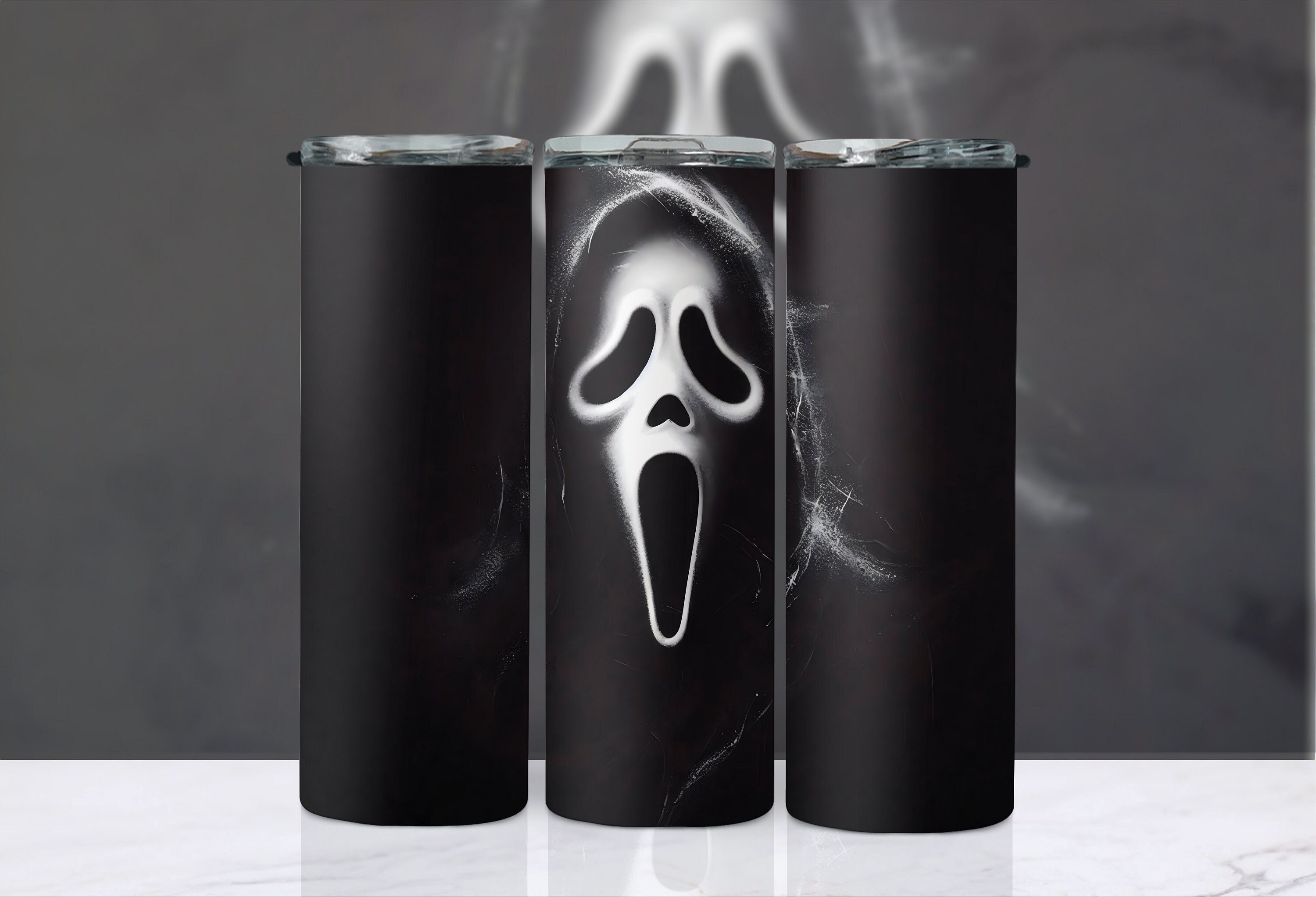 Ghostface From Scream, Halloween Style Cinematic Portrait 20 Oz Skinny ...
