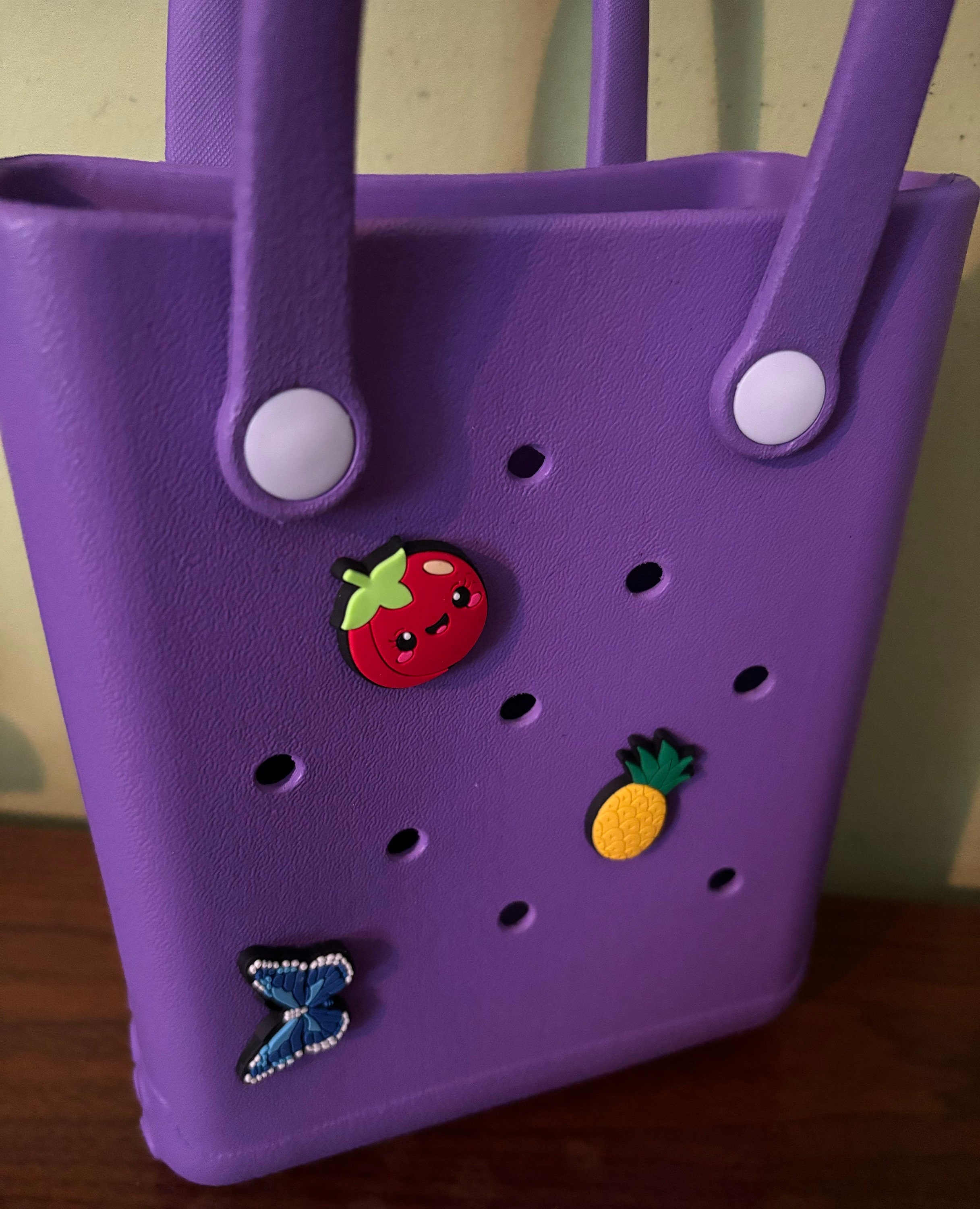 Mini Croc Inspired Colorful Tote Bags Includes 3 Free Charms - Etsy