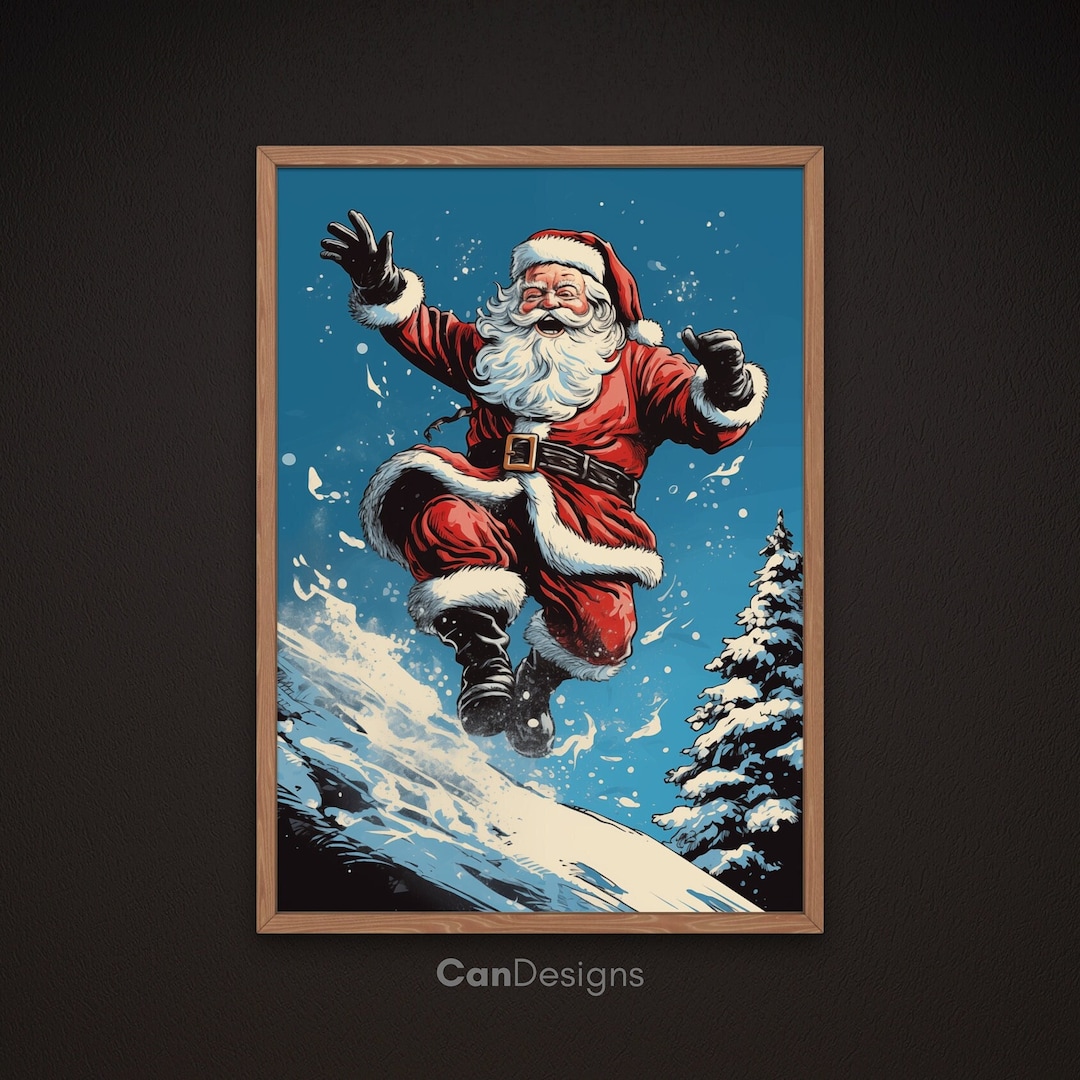 Printable Christmas Wall Art Santa Print Christmas Decor - Etsy