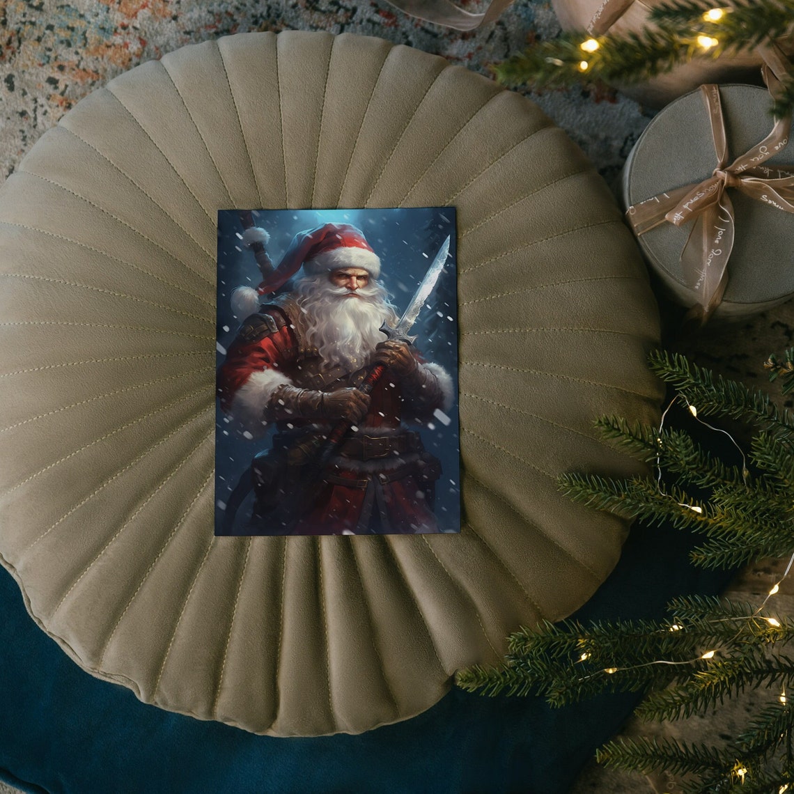 Chirstmas Santa Warrior Medieval Christmas Santa Digital Download ...